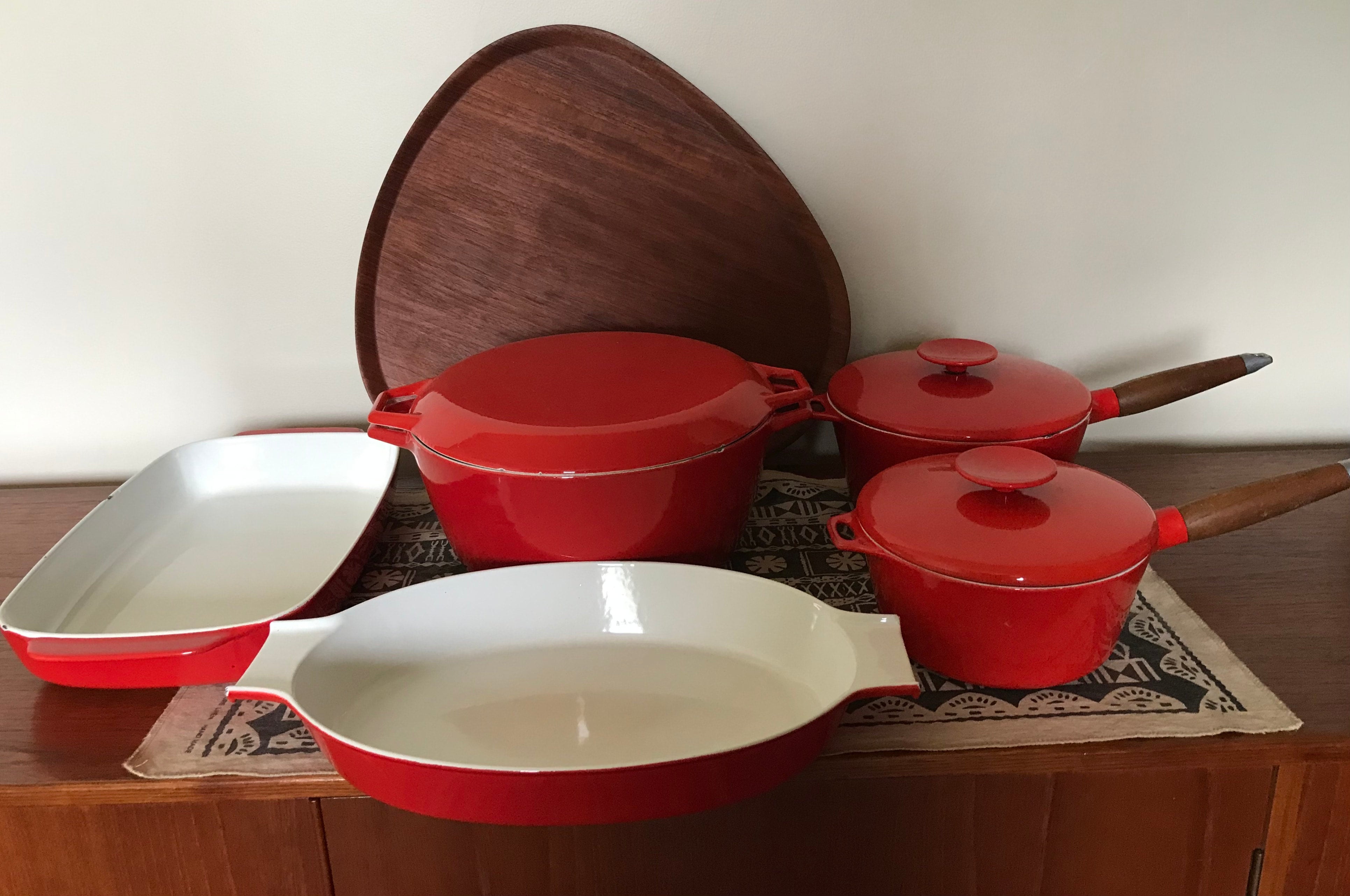 Copco Denmark Cast Iron Enamel Cookware Set MCM Red | 310 BIS