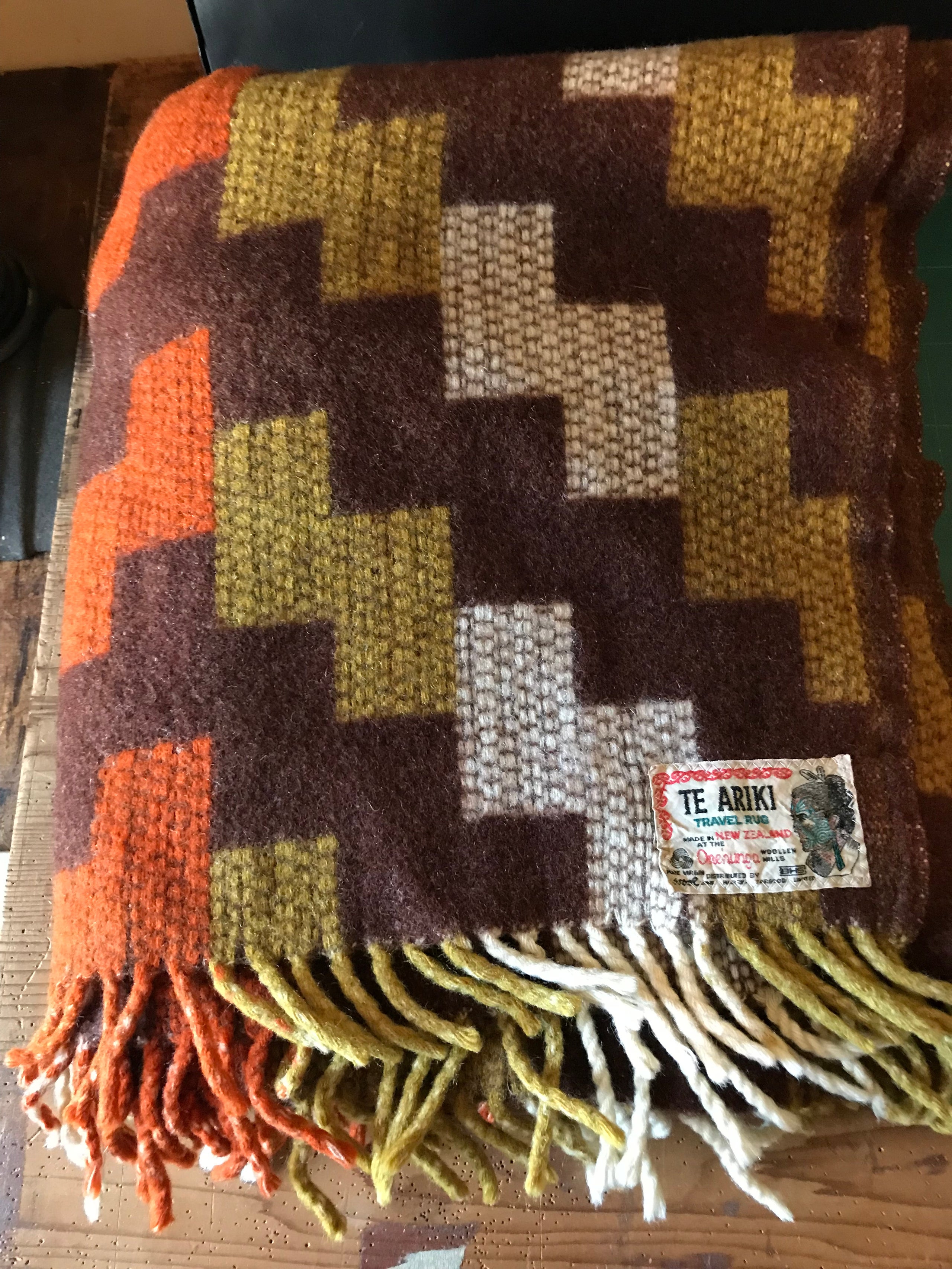 Te Ariki Onehunga Poutama Wool Rug New Zealand Vintage | 310 BIS